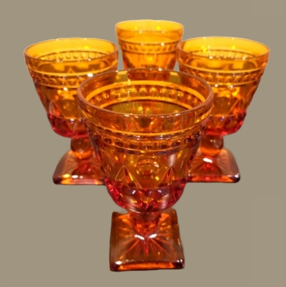 Vintage | Dining | Amber Bar Glass Set Mid Century Modern Vintage ...